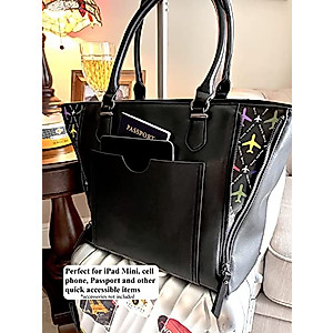 StayFly Aviation Handbag for Women – Leather Women's Handbag with Airplane Print – Large Storage Capacity – Stylish Women Bag for Travel, Flight