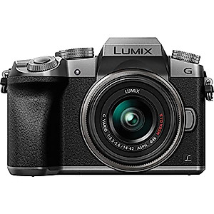 Panasonic LUMIX G7 Interchangeable Lens (DSLM) Camera with 14-42mm Lens (Silver) and Koah Mic Bundle (6 Items)