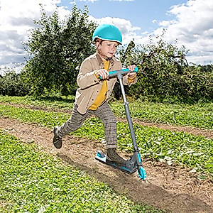 Jetson Scooters - Leo Kick Scooter (Blue) - Collapsible Portable Kids Push Scooter - Lightweight Folding Design with High Visibility RGB Light Up LEDs Wheels and Adjustable Height Handlebars