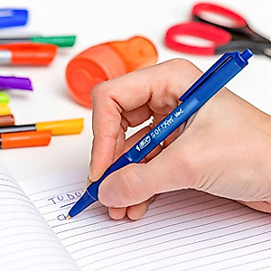 BIC Soft Feel Retractable Ballpoint Pen, Medium Point, Blue, 12-Count