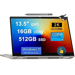 Lenovo ThinkPad X1 Titanium Yoga 13 2-in-1 Laptop | 13.5" QHD Multi-Touch 450nit 72% NTSC | Intel 4-core i5-1130G7 | 16GB DDR4 512GB SSD Fingerprint Backlit Thunderbolt Pen Win11Pro +HDMI Cable