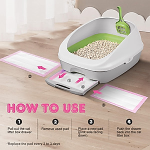 YONKFUL 16.9x11.4 Inch Cat Pad Refills for Tidy Cats Breeze Litter System - Breeze Compatible Refills, Unscented, Super Absorbent 50 Pads for Cat Litter Box, Quick-Dry, Odor Control