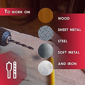 PROMAKER HSS Tip Metal Drill Bits 7/32 inch (10 PCs) for Hard Metal, Steel, Cast Iron, Wood and Plastic 4241 PRO-HSSB067320