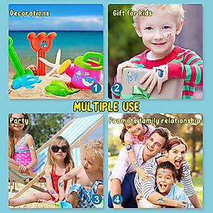 Partywind 130 Styles Luminous Shark Temporary Tattoos for Kids, Glow Shark Birthday Decorations Party Favors Supplies for Boys and Girls, Ocean Under Sea Fake Tattoo Stickers Gifts (10 Sheets)