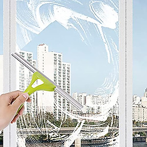 CQT Window Squeegees Wipper Cleaner Car Glass Cleaner Window Cleaning Tool for Car Indoor Outdoor High Windows (CG01, YellowGreen)