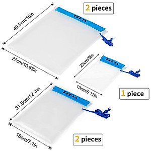 HEETA Waterproof Pouch, Screen Touch Sensitive Waterproof Bag Black & Gray L Bundle with 5-Pack Clear Waterproof Dry Bag