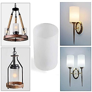Frosted Light Shade Glass Lamp Shade Pendant Light Shade Replacement Light Fixture Cylinder Shade Diameter 3.5" Height 5.5" Fitter 1.65" (2 Packs)