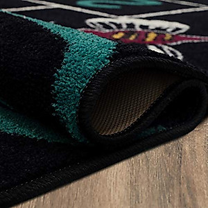 Mohawk Home Playroom Kids ,Hopscotch Chalk Black (5' x 8')