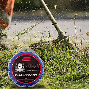 rakutaku Trimmer Line, Strong String Trimmer Line Premium Twisted High Efficiency Long Life Nylon Universal Commercial Heavy-Duty Line in Spool, Blue, Dual Twist (0.105” by 312 ft)