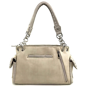 Zelris Faith Love Hope Cross Angel Wing Women Conceal Carry Handbag Wallet Set (Beige)