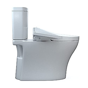 Aquia IV 2-Piece 0.8/1.28 GPF Dual Flush Elongated ADA Comfort Height Toilet in Cotton White, C2 Washlet Seat Included