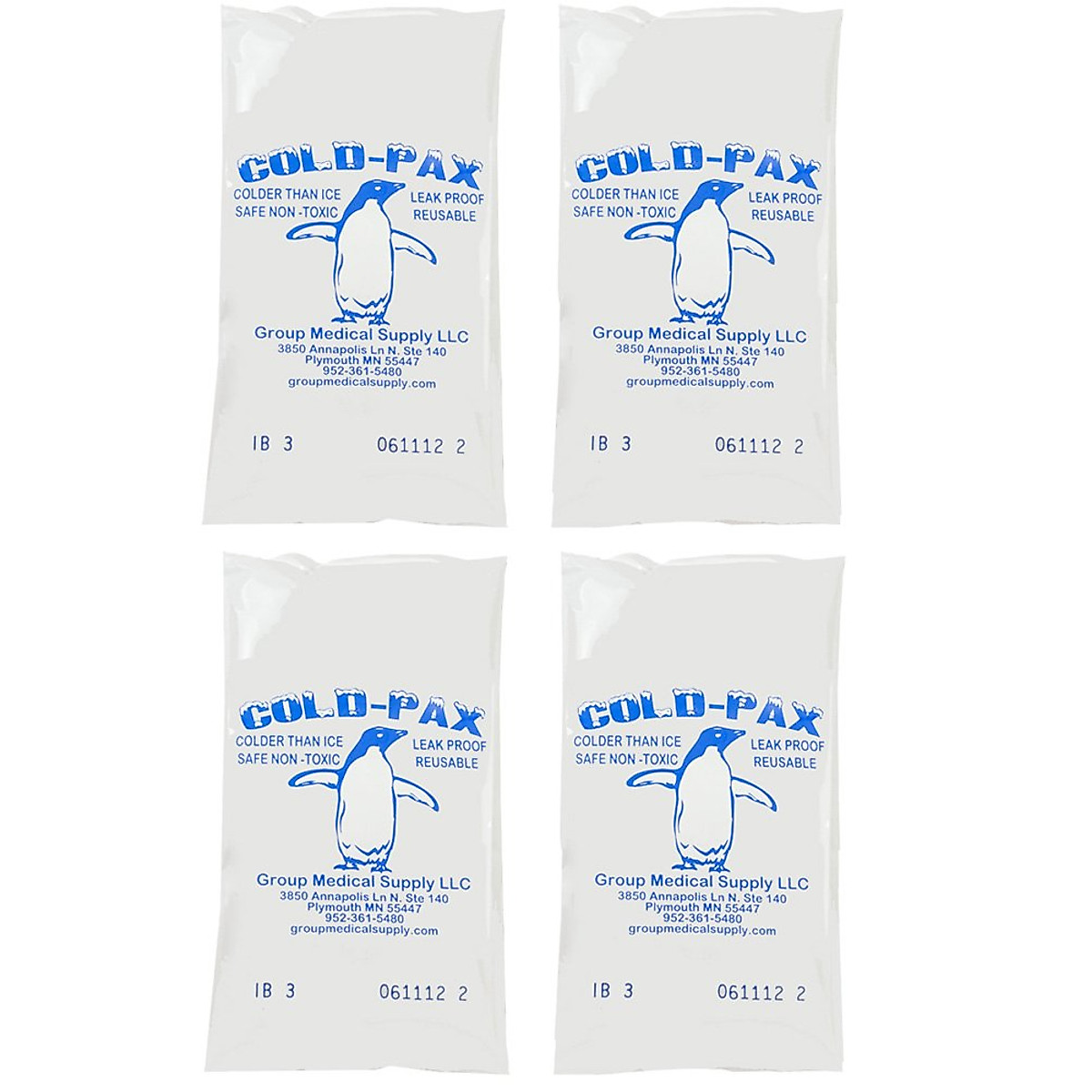 GMS Cold Pax Ice Pack Reusable 4 Pack - Extra Cold Ice Pack Replacements - 3 oz Multipurpose Gel Packs for Aches, Pains, Bruises, Sores, Coolers, Lunch Boxes, and Medical Purposes