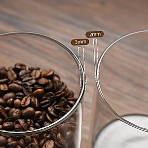 BONGBADA Clear Glass Food Storage Jar Tea Canister Containers with Airtight Seal Bamboo Lid Bulk Tea Coffee Bean Jar Cookies Flour Sugar Candy Spice Container (5.90x3.3/inch)