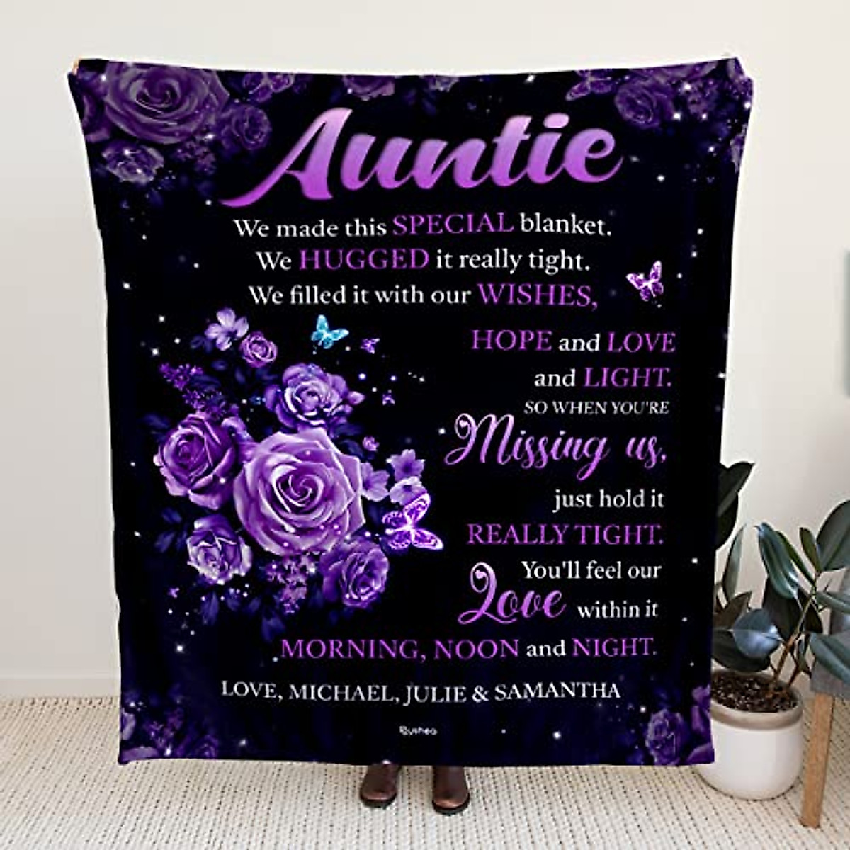 Toyshea Gifts for Aunt Personalized Blanket to My Aunt Fleece Sherpa Throw Blankets Custom Aunt and Niece Gifts Nephew Mother's Day Idea for Auntie Aunty from Niece Nephew (Style 2)