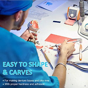 ANNWAH 20PCS Dental Base Plate Wax - Molding Casting Wax Sheet Denture Material Red Utility Wax Sheets Lab Dentist Auxiliary Material