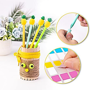 KXCOFTXI Set of 8 Pineapple Pens Ballpoint Pens, Pineapple Pencil Case Kit, Ballpoint Pens with Pineapple Pencil Pouch Bags, Pineapple Pencil Case for Office School (8 Pieces)