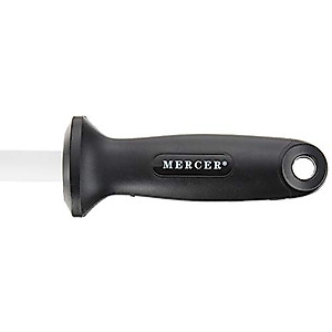 Mercer Culinary Ceramic Rod Knife Honing Steel,Black/White 10 Inch