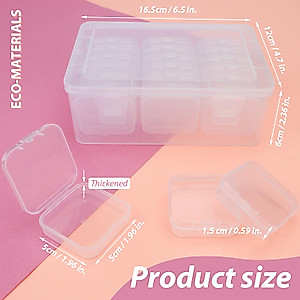 Moon Magpie Bead Organizers Box, Plastic Storage Cases Mini Clear Bead Storage Containers Transparent Boxes with Hinged Lid and Rectangle Clear Craft Case