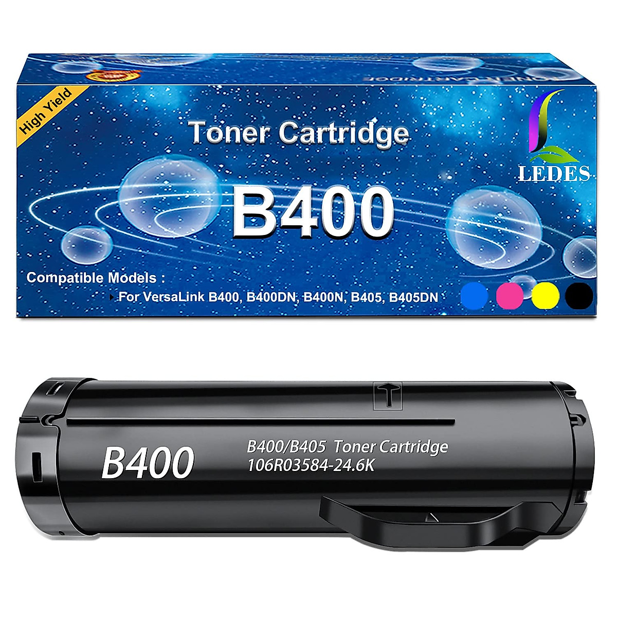 Ledes B400 Toner Cartridge High Yield 24,600 Pages, Compatible for Xerox Part#: 106R03584 Replacement for Versalink B400 B400N B400DN B405 B405DN (1 Pack, Black)