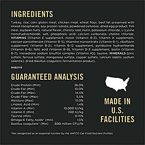 Purina Pro Plan Hairball Management, Indoor Cat Food, Turkey and Rice Formula - 16 lb. Bag