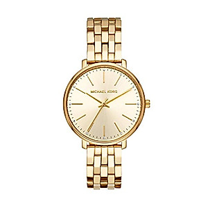 Michael Kors Women's Pyper Three-Hand Gold-Tone Stainless Steel Bracelet Watch (Model: MK3898)