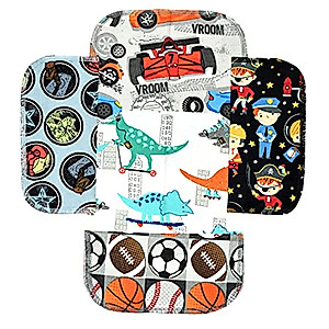 1 Ply Printed Flannel 8x8 Inches Little Wipes Set of 5 All Things Boy