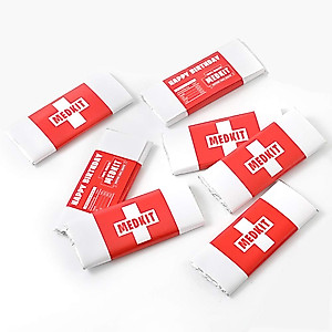 Game Party Supplies Chocolate Bar Medkit Labels With Foil Wrappings For Birthday Party Game Birthday Party Decorations (24+24 Count)