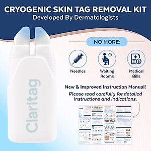 Claritag Advanced Skin Tag Remover - FDA-Cleared Device - Only for Skin Tag Removal - Works in 7-14 Days - Up to 10 Treatment Cycles - Cryogenic Freeze-Off Kit