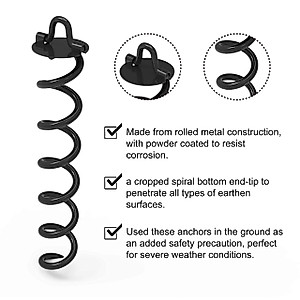 ABCCANOPY 16" Spiral Ground Anchor with Dog Tie Out for Trampoline Anchor