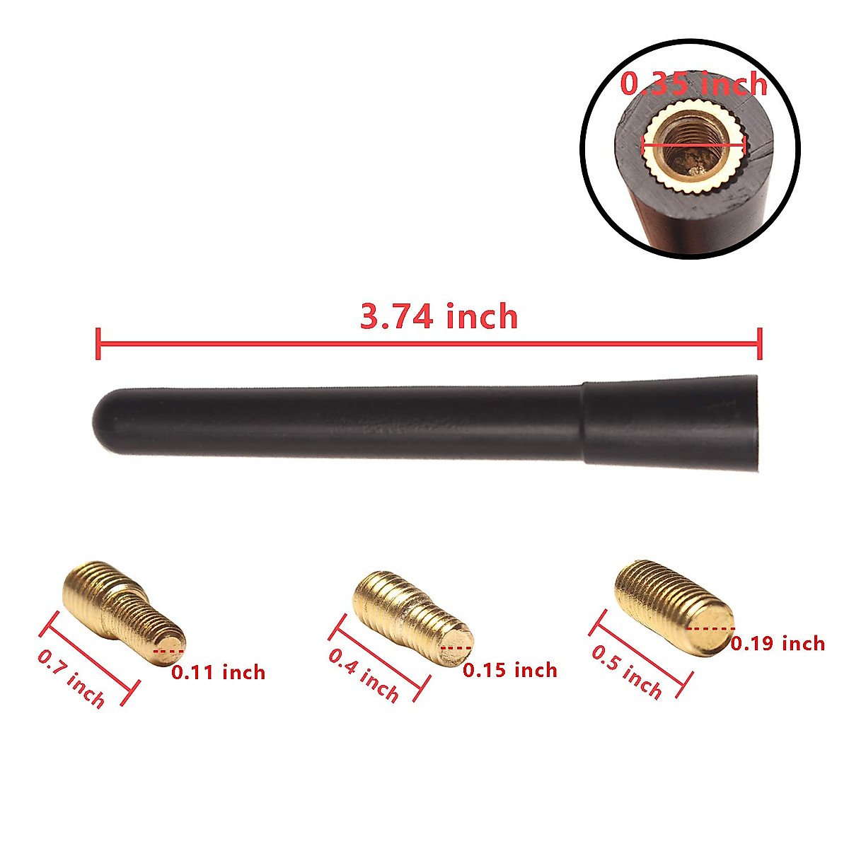 Beneges 4 Inch Stubby Replacement Antenna Compatible with 1982-2011 Ford Ranger, Optimized FM/AM Reception.