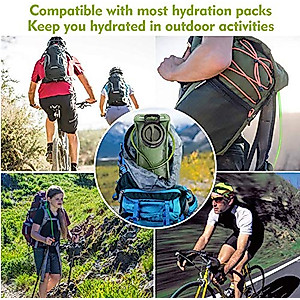 Hydration Bladder, 2L Water Bladder for Hiking Backpack Leak Proof Water Reservoir Storage Bag, Water Pouch Hydration Pack Replacement for Camping Cycling Running, Military Green 2 Liter, BPA-Free