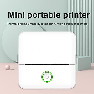 Alomejor Portable Mini Thermal Printer, Pocket Error Machine Printer with One Click Printing for Students Working Groups