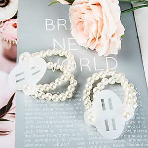 RONRONS 12 Pack Pearl Elastic Wristbands for Wedding Corsages, DIY Bridal Bracelets for Brides, Bridesmaids, and Special Events