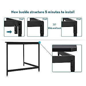 SAYGOER Industrial Corner Desk Triangle Computer Desk for Small Spaces Home Office Workstation Laptop Gaming Table Study Writing Student Desk, Black