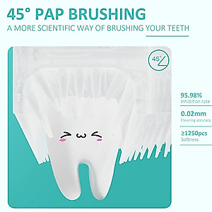 AIXIU Automatic Electric Toothbrush Kids with U Shaped Brushes, 360° Ultrasonic Toothbrush with 2 Different Size Brush Head, IPX7 Waterproof, Three Clearing Modes, for Toddlers Children Age 2-14