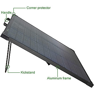 LensunSolar Innovative 55W 12V Solar Panel with Kickstand, Lightweight, Waterproof, Super Thin for RV Campers Power Station Camping, Only 4.4 lbs/2kgs