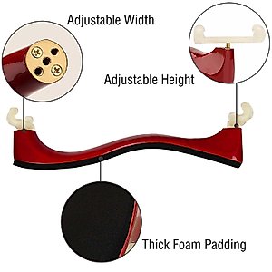 LMS Violin Shoulder Rest for 1/2 Size, Adjustable Shoulder Rest for Violin, with Height Adjustable Feet Comfortable Foam Pad for Kids Adults (1/2)