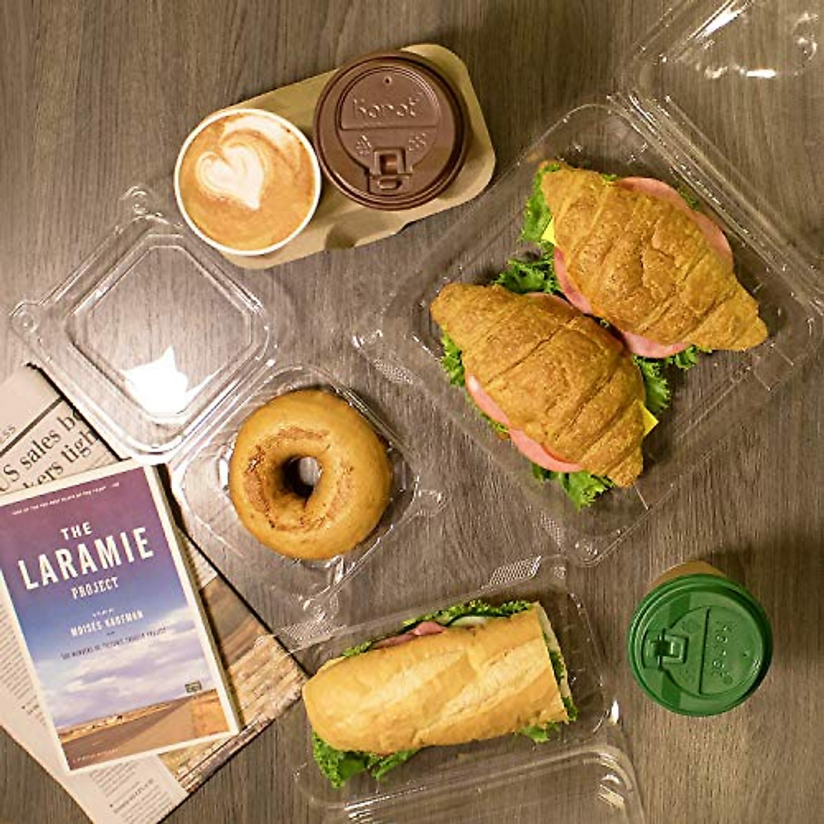 Karat FP-HC66PET-1C 6''X 6'' Pet Hinged Containers (Case of 500)