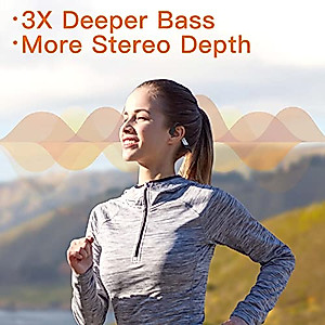 Mojawa Wireless Bone Conduction Headphones - Bluetooth Open-Ear Headphones w/Mic,Premium Sound Quality,34.5g, Noise Cancellation, 8h Long Battery Life, IP67 Waterproof, Headset for Running/Cycling