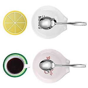 2Pcs Spoon Rest, 4in Coffee Spoon Rest Kitchen Cooking Spoon Holder for Stove Top, Kitchen Counter & Coffee Bar Station, Small Ceramic Spoon Rest for Spoon Fork Ladles Whisks and Kitchen Gadgets