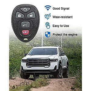 CAUORMOTE Keyless Entry Remote Car Key Fob for Chevy Tahoe Traverse Suburban/GMC Acadia Yukon/Buick Enclave/Saturn Outlook(15913415, OUC60270, OUC60221), Set of 2