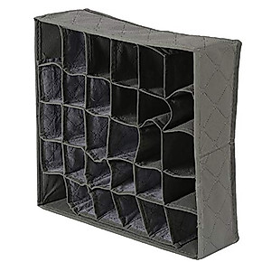 Isabelvictoria 30 Cell Foldable Bamboo Charcoal Underwear Socks Drawer Organizer Storage Box Polypropylene Non-Woven Seperate Box 11L