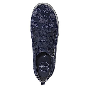 BZees Womens Tag Along Slip-On Sneaker Navy Floral 8.5 W