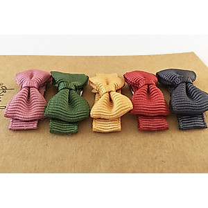 Baby Wisp 5 Tiny Grosgrain Tuxedo Hair Bows Baby Girls Toddler Clips - Little & Brave Gift Set