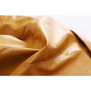 LANMAOMI Girls Kids Faux Leather Jacket Toddler Baby Turn-down Collar Coat PU Motorcycle Outerwear Moto Biker Jackets 1-5T (Yellow, 3-4 Years)