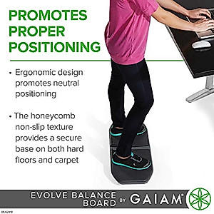 Gaiam Evolve Balance Board for Standing Desk - Stability Rocker Wobble Board for Constant Movement to Increase Focus, Alternative to Standing Desk Anti-Fatigue Mat