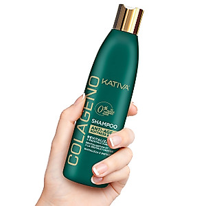 "Kativa Shampoo, Collagen Line, 250 ML - Revitalizes and Restructures Hair, for Weakened, Aging, and Damaged Hair, Salt , Sulfate , Gluten , Paraben Free"
