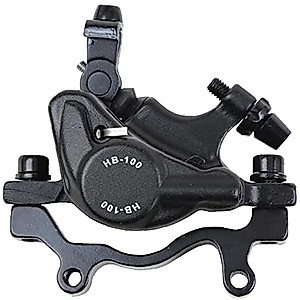 1 Pair Front & Rear HB-100 MTB Bike Hydraulic Disc Brake Calipers Aluminum Alloy Mountain Bike Road Bicycle Line Pulling Brake Clamp (Color : Black, Size : Front+Rear)