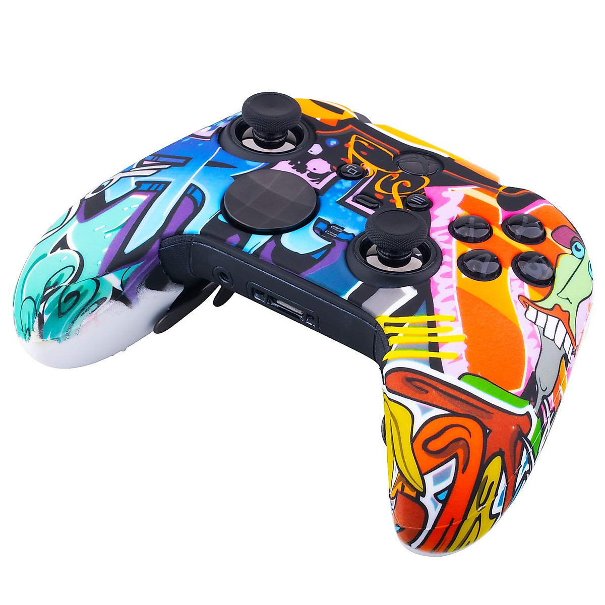 9CDeer 1 x Protective Customize Transfer Print Silicone Cover Skin Cartoon Paints + 6 Thumb Grips Analog Caps for Xbox Elite Series 2 Controller
