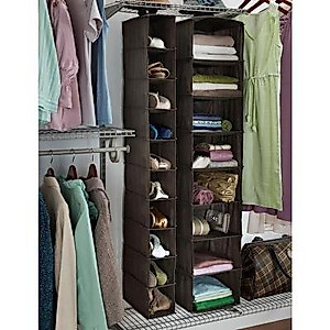 Closetmaid 10 Shelf Hanging Shoe Organizer 54 Inch Canteen Brown